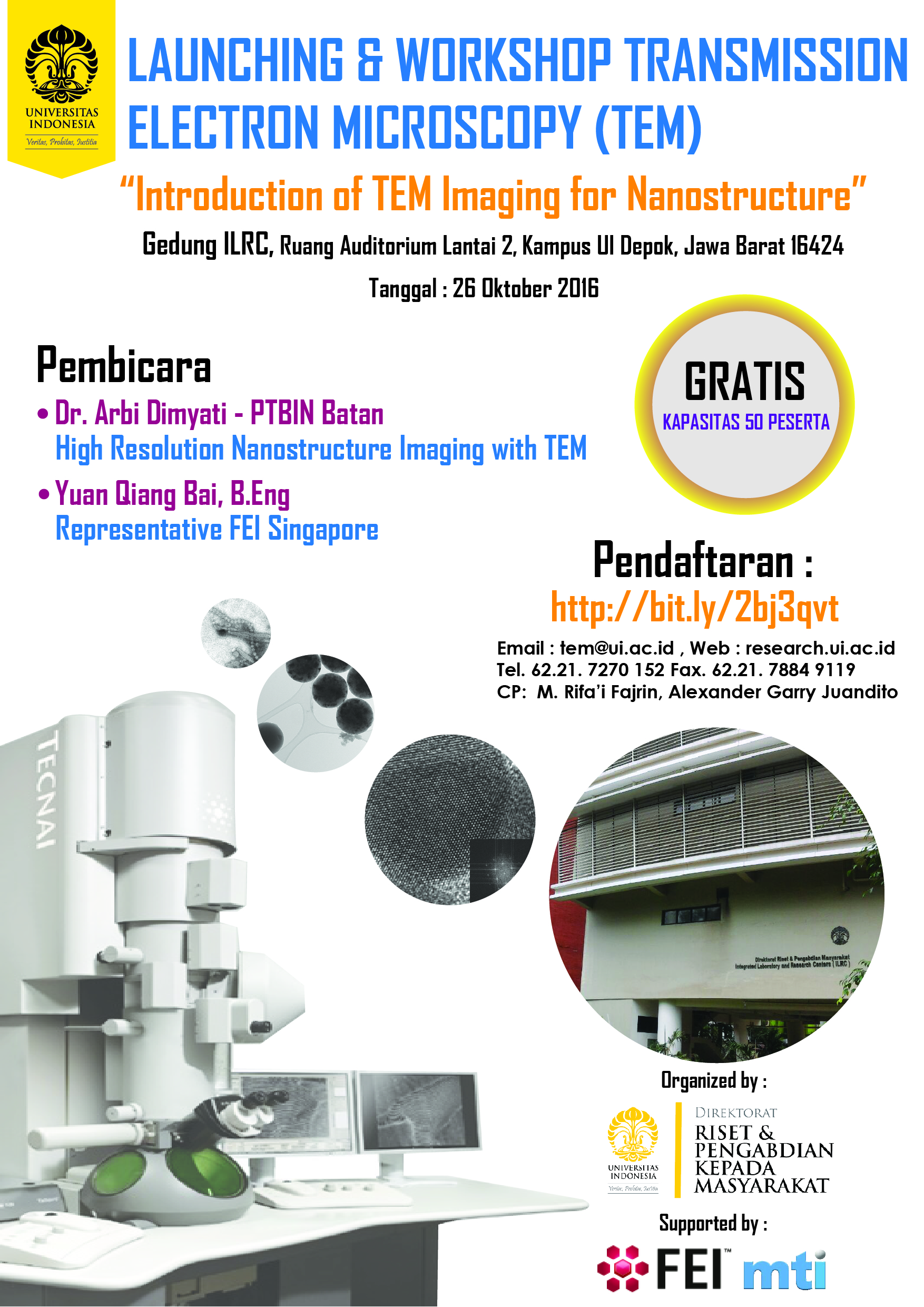 WORKSHOP TRANSMISSION ELECTRON MICROSCOPY (TEM) UNIVERSITAS INDONESIA ...